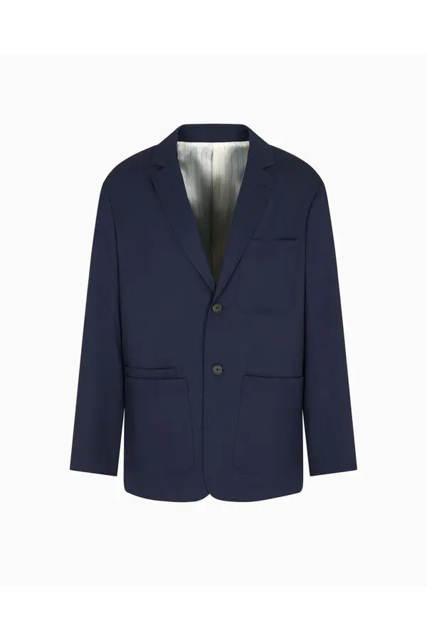 Emporio Armani Virgin-wool Twill Single-breasted Blazer