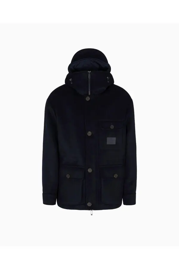 Emporio Armani Hooded Virgin Wool Blouson