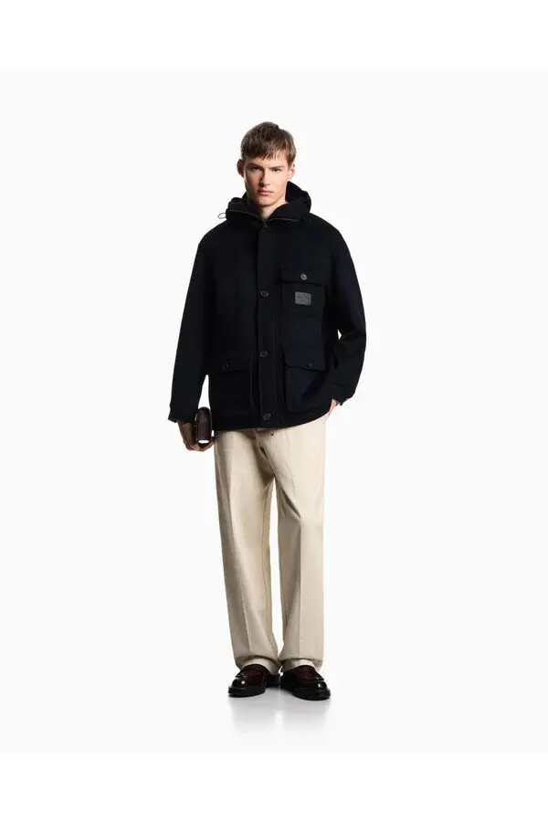 Emporio Armani Hooded Virgin Wool Blouson