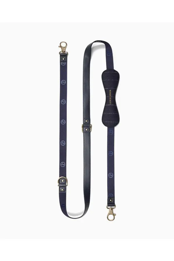 Giorgio Armani Poldo X Leash In Virgin Wool And Leather - Navy