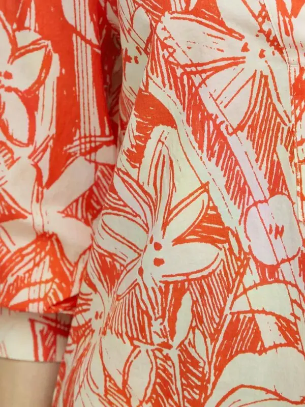 Marc O'polo Floral-print V-neck Blouse - Orange
