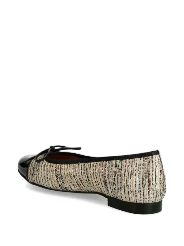BILLI BI Tweed Cap-toe Flat Pumps