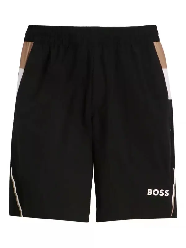 Hugo Boss Panelled Elastic-waist Shorts - Black