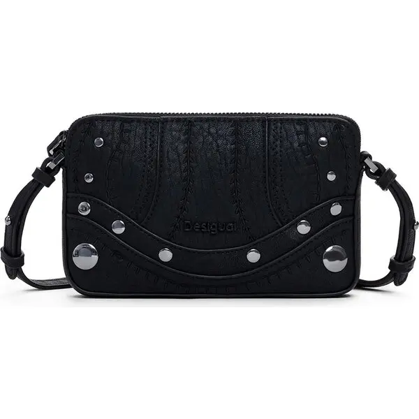 Desigual Embroidered Faux Leather Crossbody Bag
