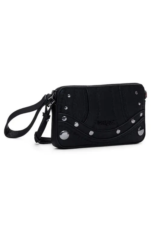 Desigual Embroidered Faux Leather Crossbody Bag