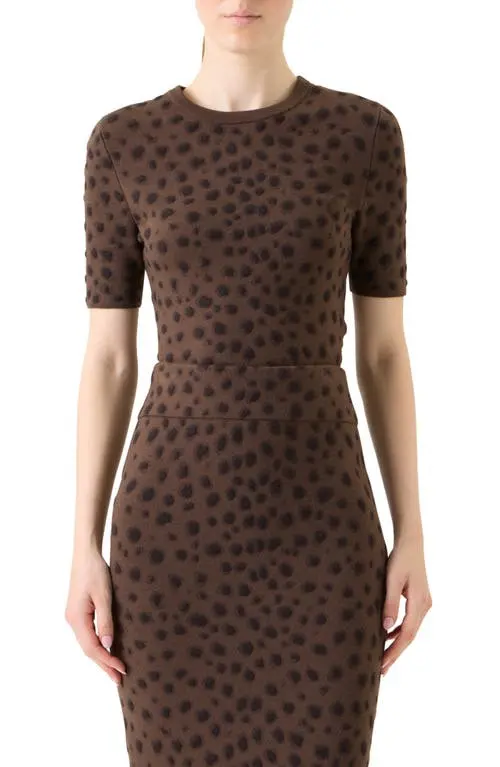 Akris Leopard Stretch Wool Sweater