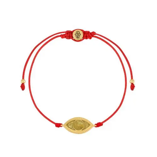 KARMA AND LUCK Spirit’s Innovation Evil Eye Peridot String Bracelet - Red