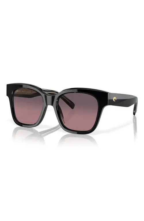 COSTA DEL MAR 54mm Polarized Square Sunglasses - Black/rose Gradient