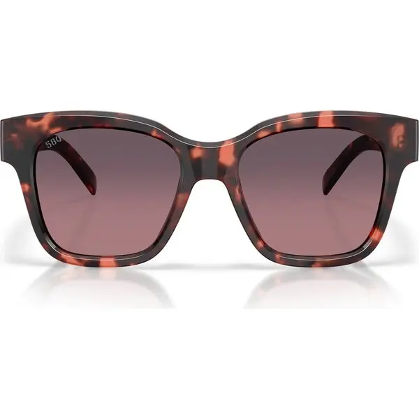 COSTA DEL MAR 54mm Polarized Square Sunglasses - Sunset Tortoise/rose 580g