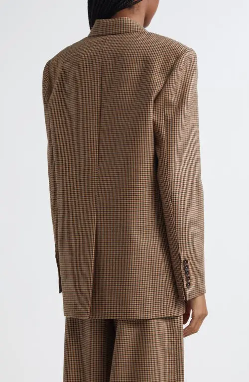 A.L.C. Calla Houndstooth Wool Double-breasted Blazer - Tan Multi