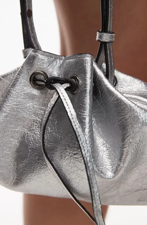Topshop Faux Leather Drawstring Shoulder Bag