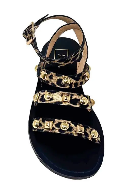 SHU SHOP Daphne Studded Gladiator Sandals - Leopard Print