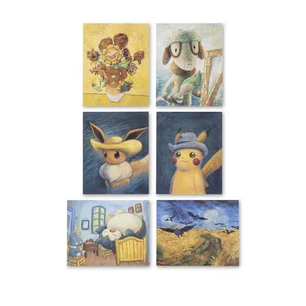 POKEMON Center X Van Gogh Museum: Inspired Paintings 6 Pack Posters - Multicolor