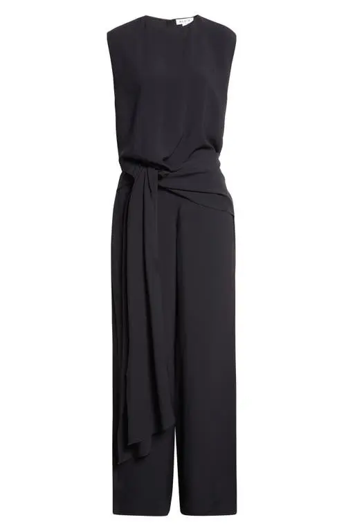 Alaïa Tie Front Open Back Jersey Jumpsuit - Noir Alaia