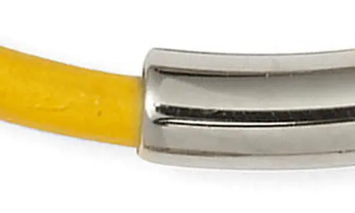 Lady Grey Leather Cord Bracelet - Silver/yellow