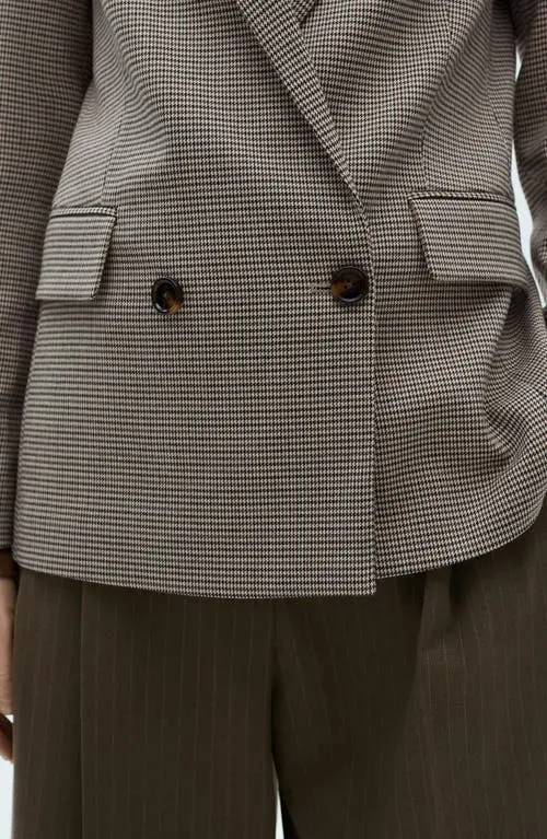 Mango Houndstooth Check Blazer
