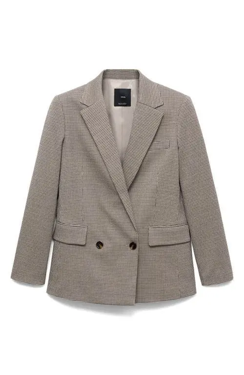 Mango Houndstooth Check Blazer
