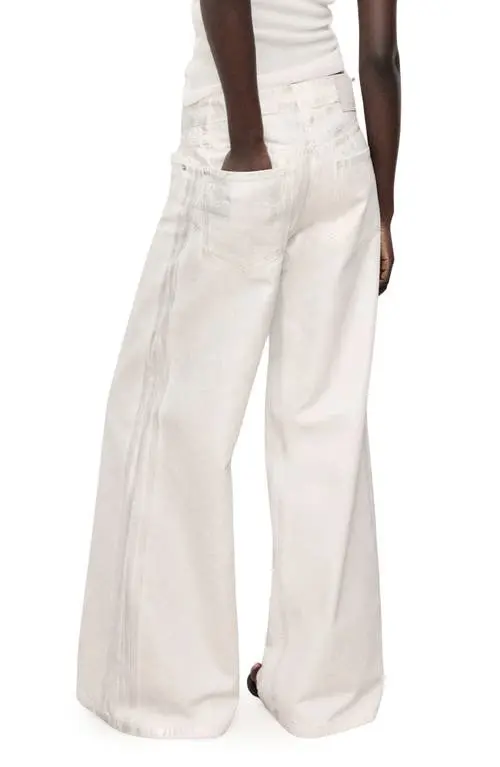 Mango Metallic Finish Wide-leg Jeans