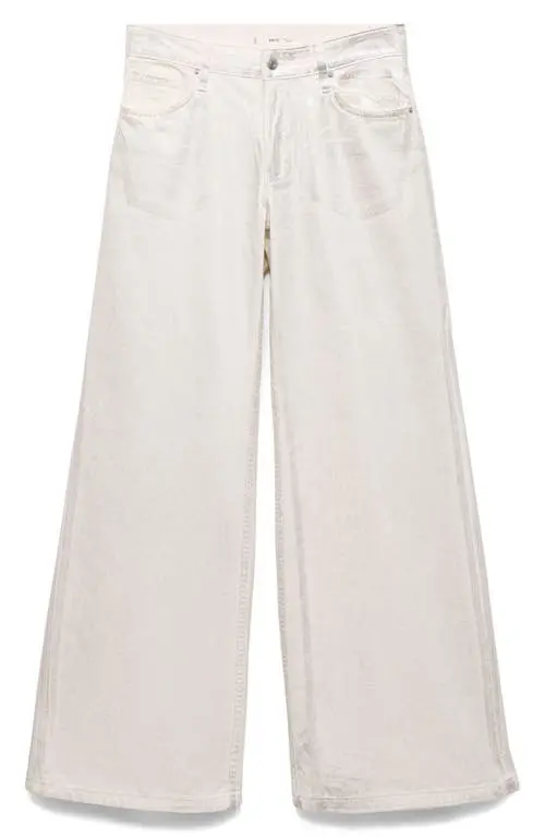 Mango Metallic Finish Wide-leg Jeans