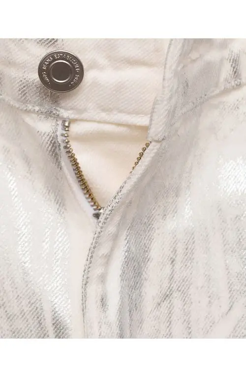 Mango Metallic Finish Wide-leg Jeans