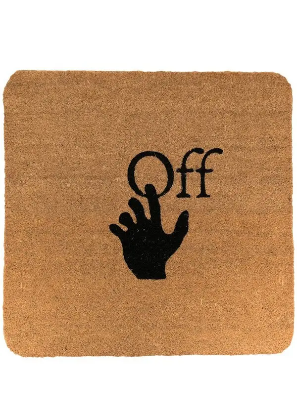 Off-White Hand Logo Doormat Beige Black - Multicolor