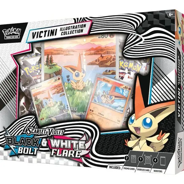 POKEMON Pokémon Scarlet & Violet Black Bolt/white Flare Unova Victini Illustration Poster Collection Box Trading Card - Multicolor