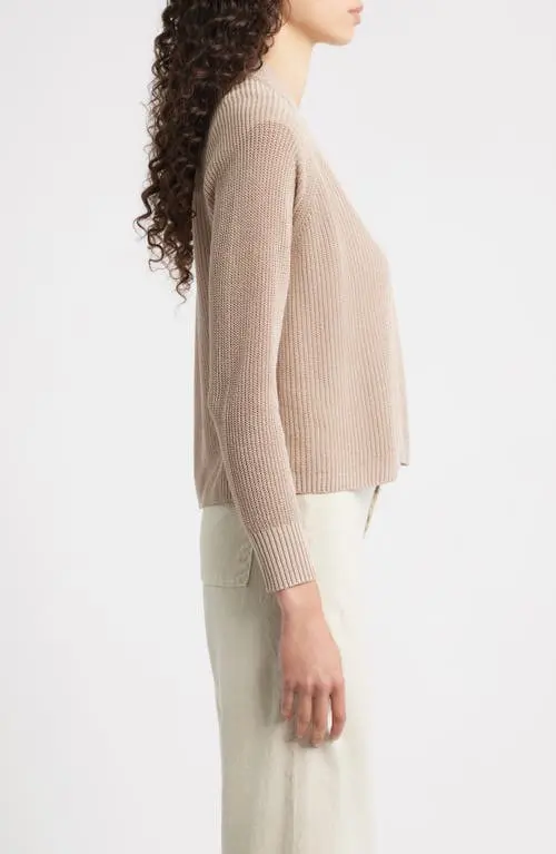 Eileen Fisher Organic Cotton & Silk Rib Cardigan