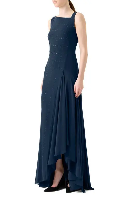 Akris Stud Embellished Silk Gown