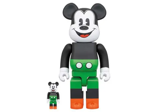 BE@RBRICK X Disney Mickey Mouse 1930s Poster 100% & 400% Set - Multicolor