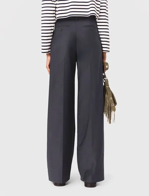 Maje Straight-cut Suit Trousers With Chain Detail