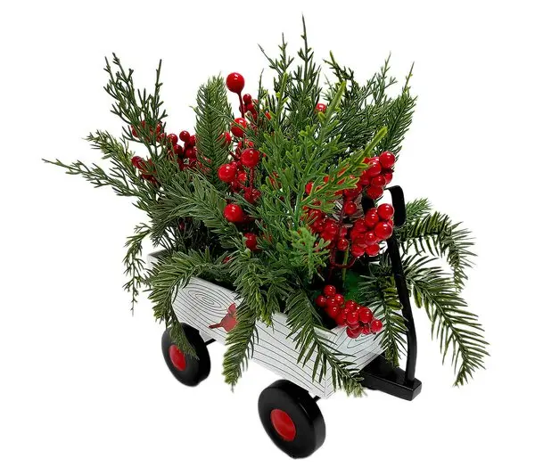 TEMP-TATIONS Seasonal Foliage Metal Wagon - One-color