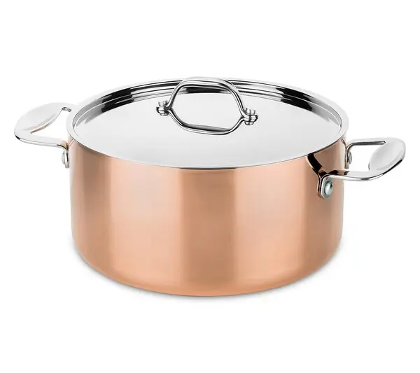 MEPRA 8' Copper Toscana Casserole With Lid - One-color