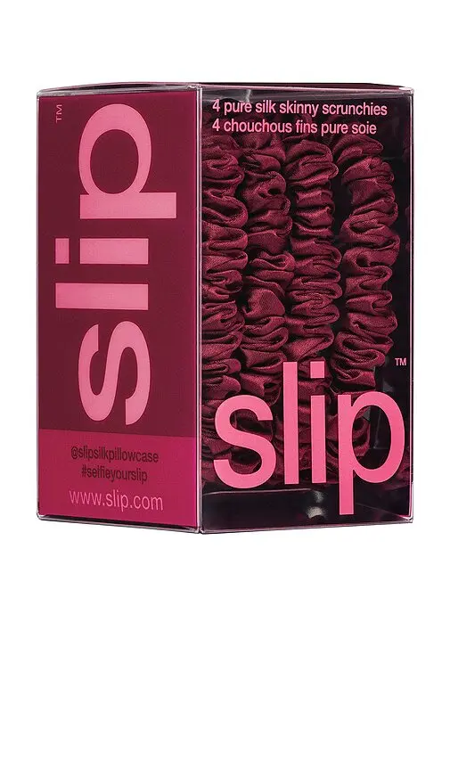 Slip Skinny Scrunchies Set Of 4 - Maroon