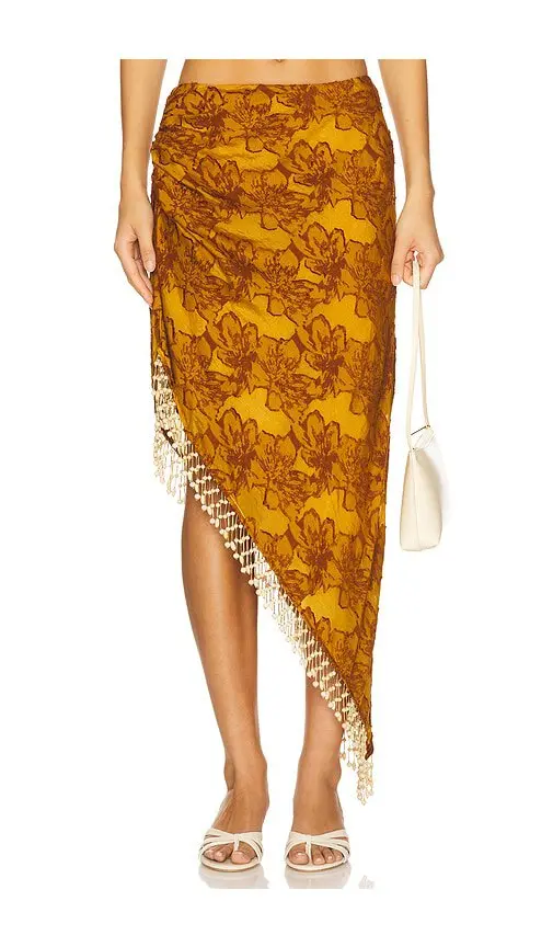 House Of Harlow 1960 Gema Midi Skirt - Chartreuse Yellow