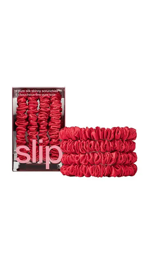 Slip Skinny Scrunchies Set Of 4 - Red
