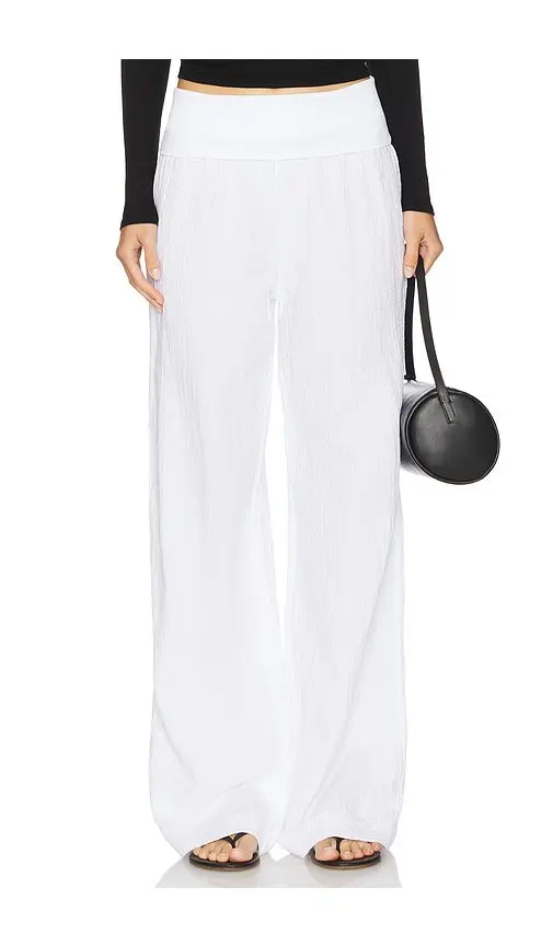 BOBI Wide Leg Gauze Pant - White