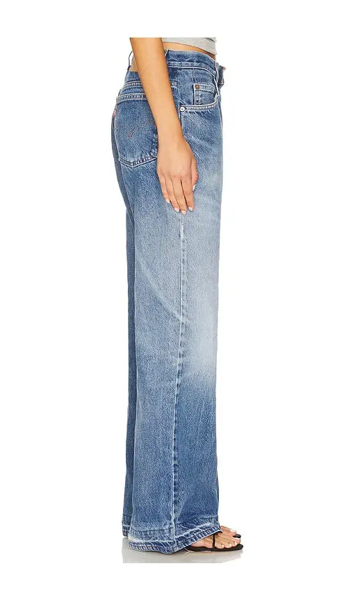 ALIGRACE Vintage Wide Leg Jeans - Medium Dark
