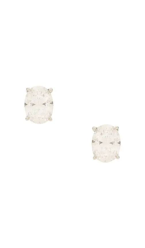 Shashi Oval Solitaire Stud Earrings - Gold