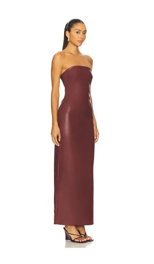 NAKEDVICE The Allegra Strapless Faux Leather Dress