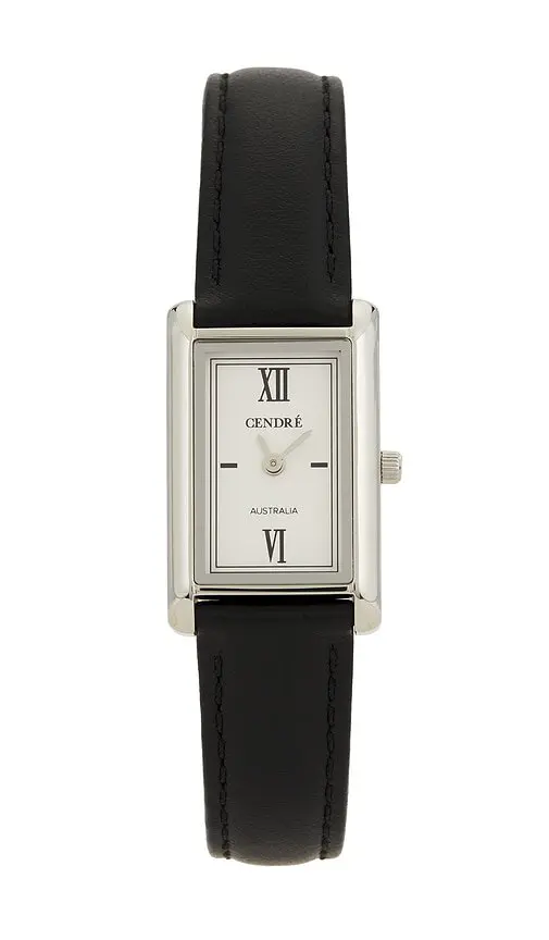 CENDRE Kelly Watch - Silver & Black Smooth