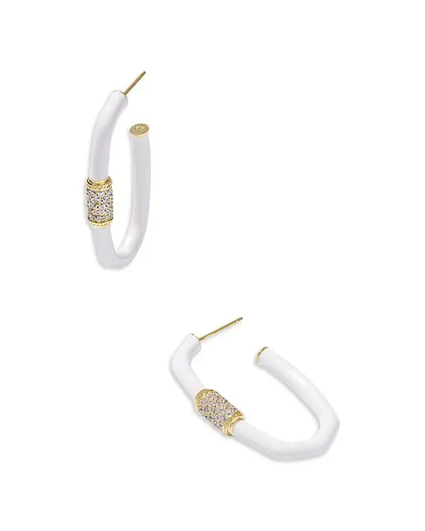 Kendra Scott Emery Pave Link Hoop Earrings - Gold/white