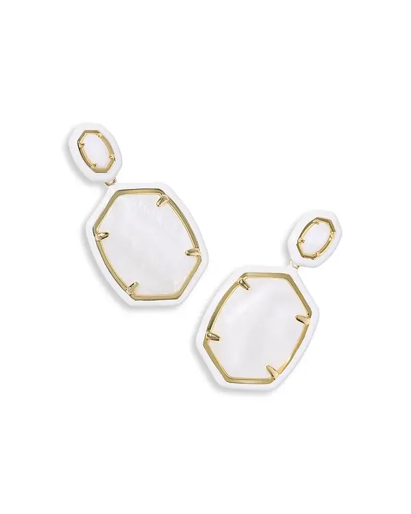Kendra Scott Daphne Enamel Drop Earrings - Gold/white