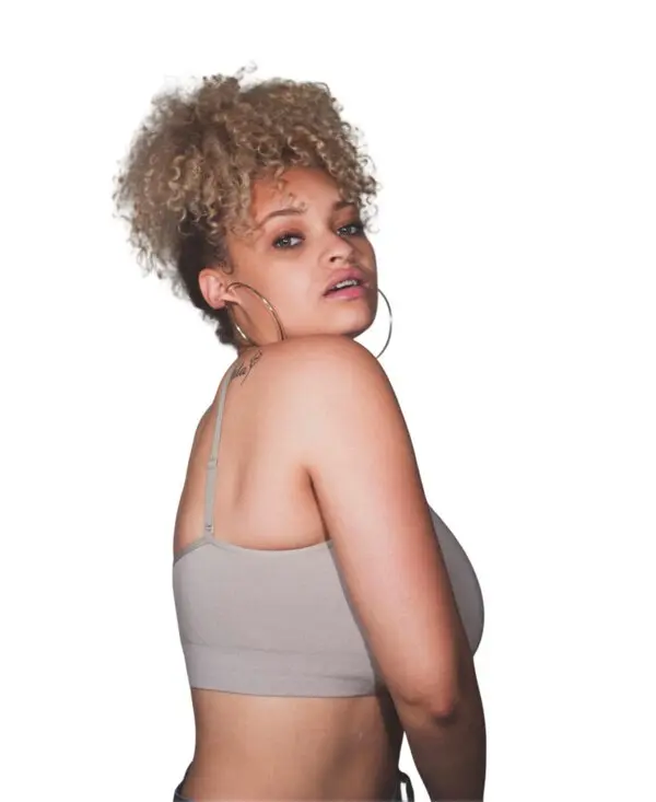 BRABAR Soft Convertible Crop Top Halter Bralette - Ash