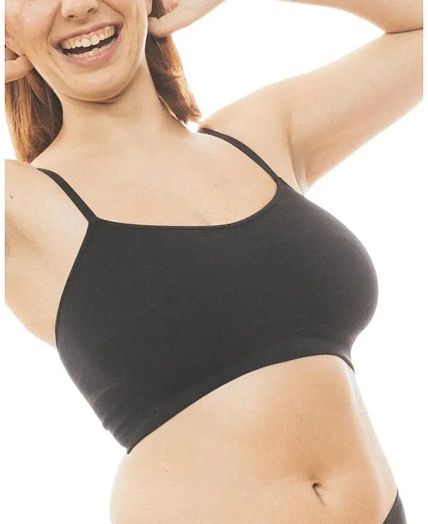 BRABAR Soft Convertible Crop Top Halter Bralette - Black