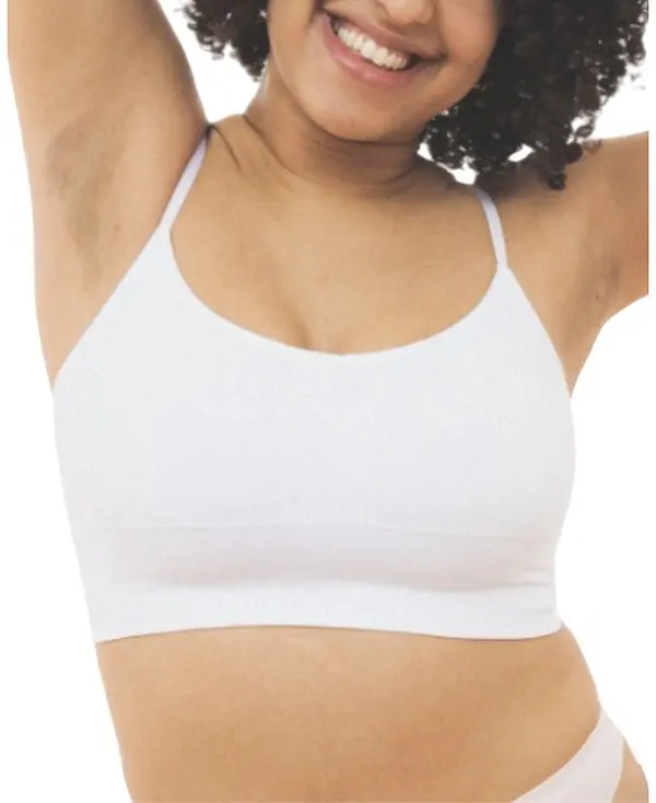 BRABAR Soft Convertible Crop Top Halter Bralette - White