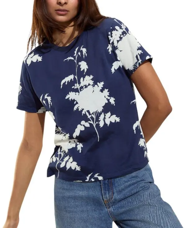 Cynthia Rowley Everyday Cotton Tee - Navy/white