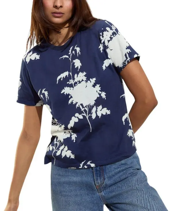 Cynthia Rowley Everyday Cotton Tee - Navy/white