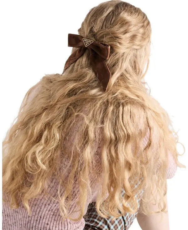 Prada Suede Hair Clip - Brown