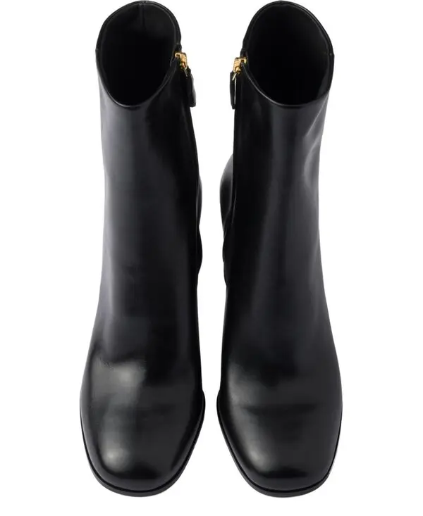 Prada Leather Booties - Black