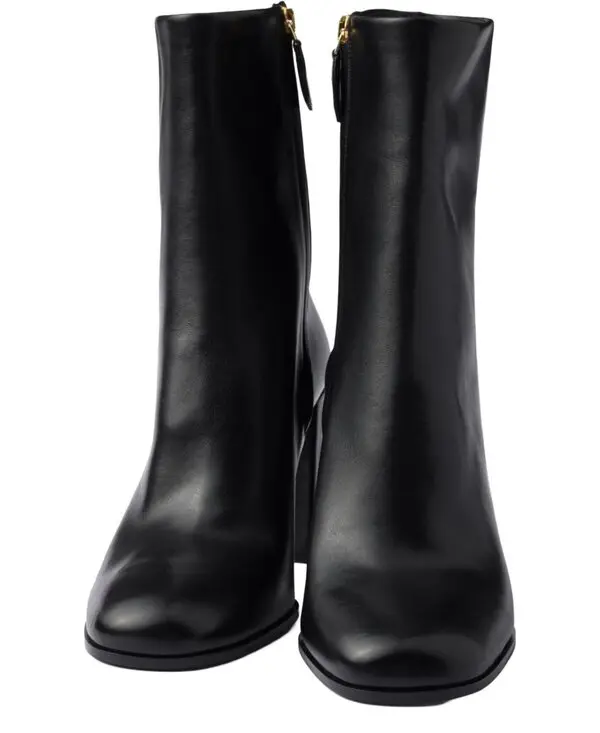 Prada Leather Booties - Black